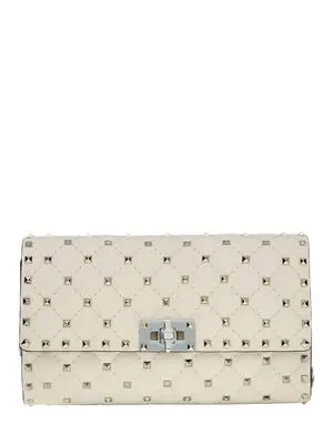 Valentino Garavani Rockstud Quilted Nappa Crossbody Bag - Ivory