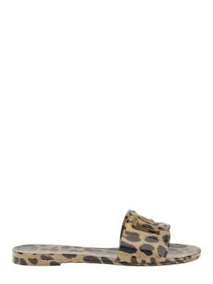 Dolce & Gabbana Leopard Print Slide Sandals - Multicolor