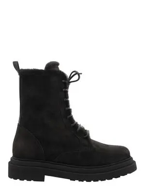 Brunello Cucinelli Lace-up Combat Boots - Black