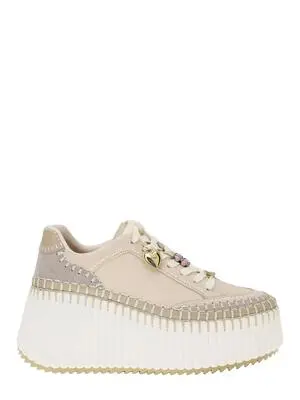 Chloé Lace-up Platform Sneakers - Grey