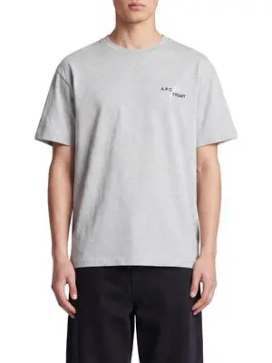 A.p.c. Cotton T-shirt With Contrast Logo And Dropped Shoulders - Green