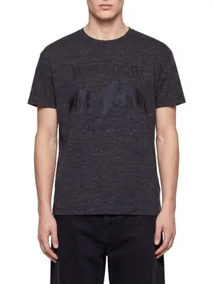 MAISON MARGIELA Graphic Logo Print Cotton Crewneck T-shirt - Charcoal