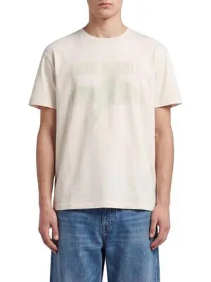 MAISON MARGIELA Graphic Logo Print Cotton Crewneck T-shirt - White