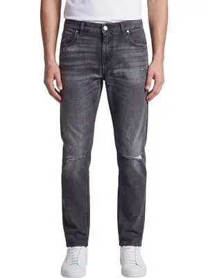 Dolce & Gabbana Slim Fit Distressed Straight-leg Jeans - Grey