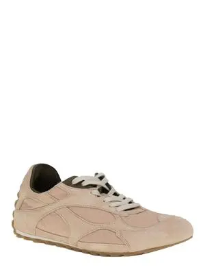 Bottega Veneta Orbit Suede And Nylon Sneakers With Notched Sole - Earth