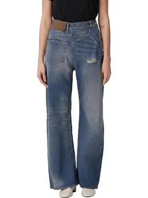 MAISON MARGIELA Mm6 Maison Margiela High-Waisted Wide Leg Jeans In Worn-Effect Denim
