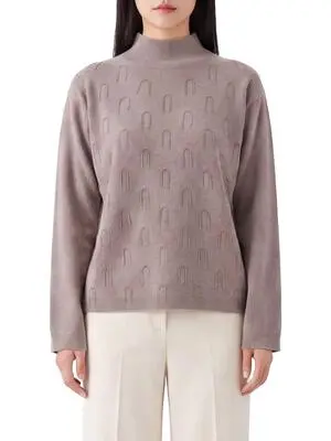 Fabiana Filippi Ribbed High Neck Sweater - Coffee