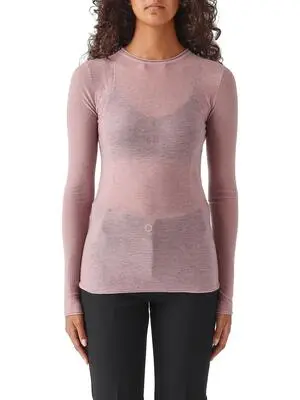 Pinko Pinko Slim Fit Crewneck Jumper With Sequin Embroidery Pink