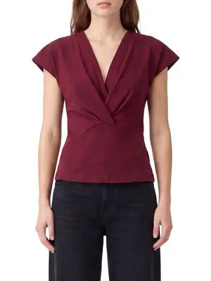 Isabel Marant Étoile Draped V-neck Top - Burgundy
