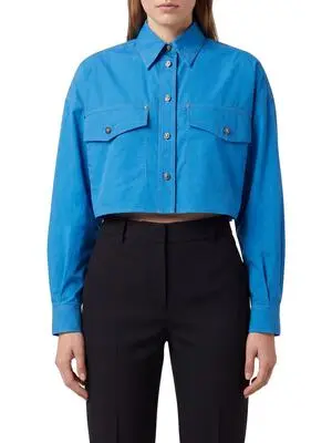 Versace Cropped Shirt - Blue