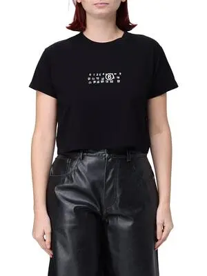MAISON MARGIELA Slim Fit Cotton T-shirt With Numeric Logo - Black