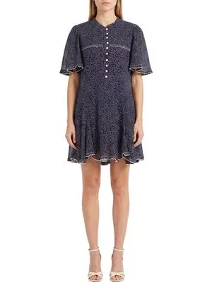 ISABEL MARANT ÉTOILE Daynia Polka-dot Cotton Chemisier Mini Dress