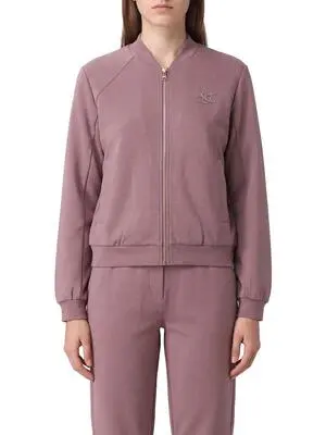 Liu Jo Zip-up Sweatshirt With Rhinestone Logo - Pink
