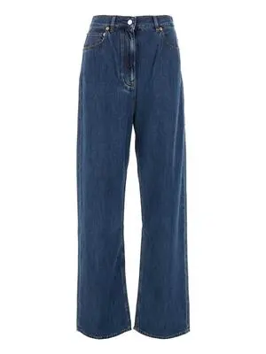 Valentino Garavani Denim Wide-leg Jeans - Blue