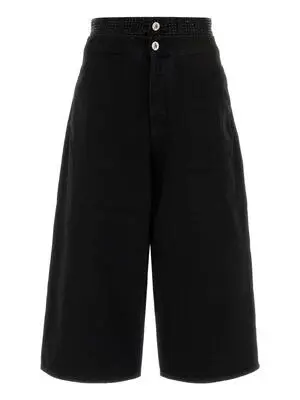 Attico Denim Bermuda Shorts - Black