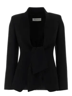 Max Mara Crepe Polo Blazer - Black