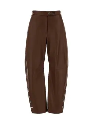Sportmax Chocolate Leather Cinepresa Pant - Brown