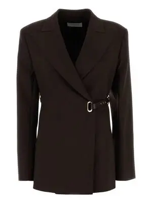 Sportmax Stretch Viscose Cinta Blazer - Brown