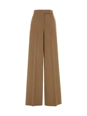 Max Mara Camel Flannel Filato Wide-leg Pant - Brown
