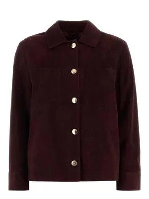 Max Mara Grape Suede Jacket - Purple