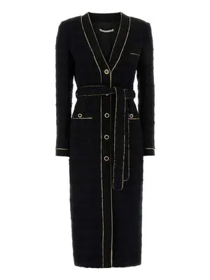 Alessandra Rich Alessandra Rich Boucle Coat With Belt Black