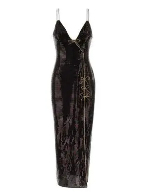 ALESSANDRA RICH ALESSANDRA RICH Embellished Stretch Silk Dress