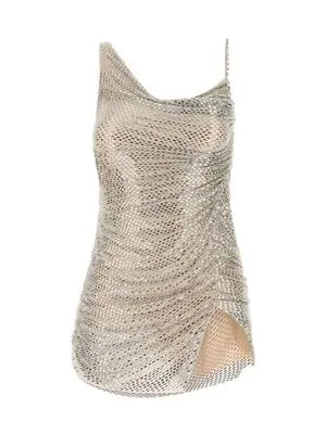 SELF-PORTRAIT Embellished Stretch Tulle Mini Dress - Multicolor