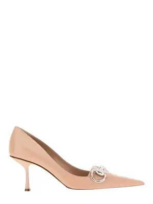 Gucci GUCCI Leather Pumps With Horsebit Detail Pink
