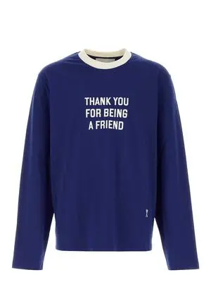 AMI Paris Ami Men Blue Cotton T-Shirt Blue