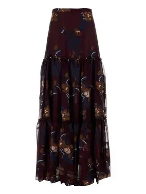 Etro Embroidered Chiffon Skirt - Multicolor
