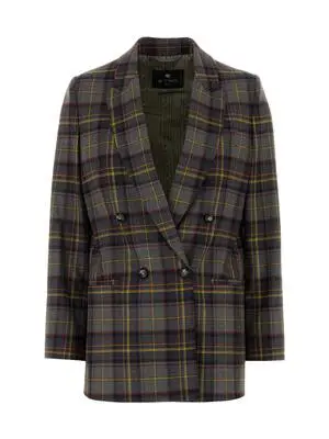 Etro Embroidered Stretch Wool Blazer - Multicolor