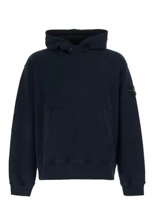 Stone Island Sweatshirt With Collar And Long Sleeves In Organic Cotton Blue - Multicolor