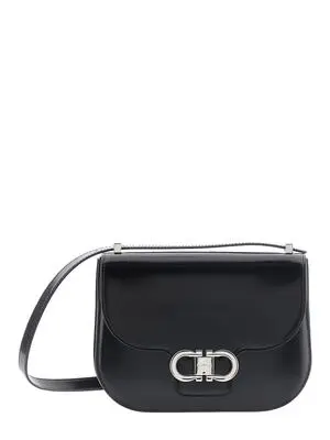 FERRAGAMO Double G. Fl Shoulder Bag - Black