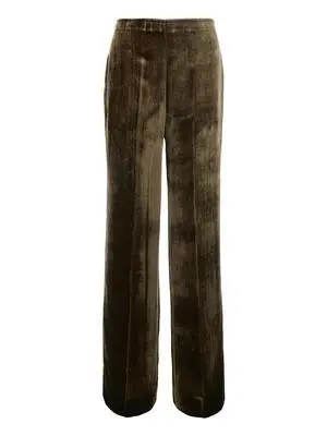 P.a.r.o.s.h P.A.R.O.S.H. Velvet Wide Leg Pants Brown