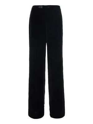 P.a.r.o.s.h P.A.R.O.S.H. Oversized Velvet Wide-Leg Pants Black