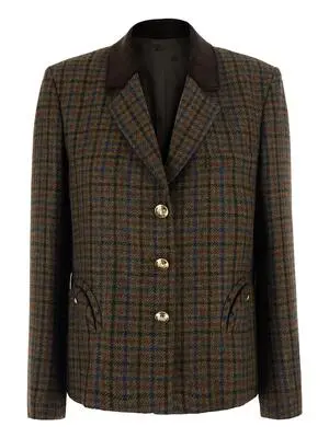 BLAZÉ MILANO Virgin Wool Checked Blazer - Multicolor
