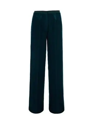 FORTE_FORTE Blue High-waisted Pants With Two Side Pockets In Corduroy For - Multicolor