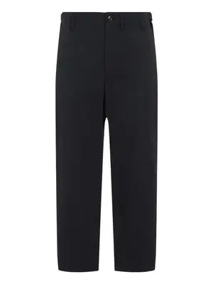 LEMAIRE Straight Leg Cotton Blend Pants - Black