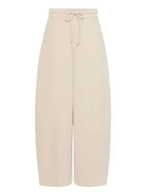 Max Mara Technical Cotton Jersey Barrel-leg Trousers Rock - Multicolor
