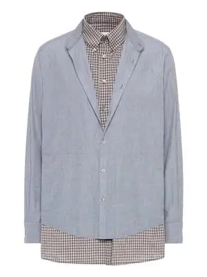 MAISON MARGIELA Double-layered Checked Shirt - Gray