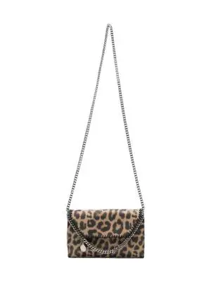 Stella McCartney Stella Mccartney Women Leopard-Print Falabella Shoulder Bag Brown