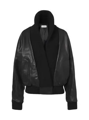 Magda Butrym Ribbed Leather Jacket - Black