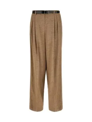 Dolce & Gabbana Tweed Effect Trousers - Cream