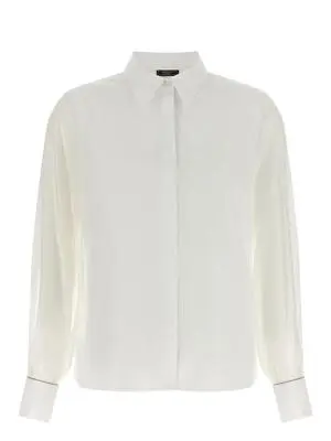 PESERICO Peserico Stretch Cotton Shirt With Sheer Sleeves