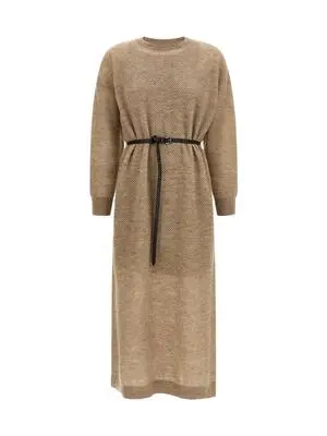 Brunello Cucinelli Sparkling' Dress - Cream