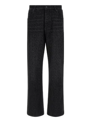 BALMAIN BALMAIN Monogram Jacquard Straight Leg Jeans