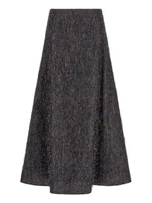 Peserico Midi A-line Skirt With Metallic Fringes - Blue