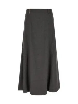 Peserico Flared Skirt With Loops - Gray