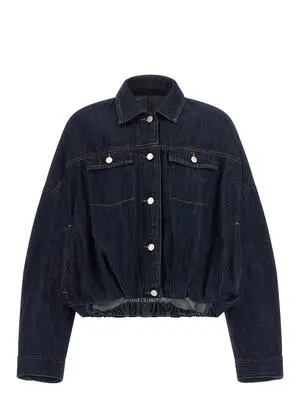 Dries Van Noten Vesto" Cropped Denim Jacket With Sculptural Volume - Blue