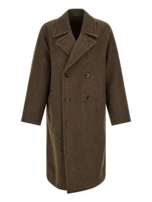 LEMAIRE Soft Double-breasted Coat - Brown